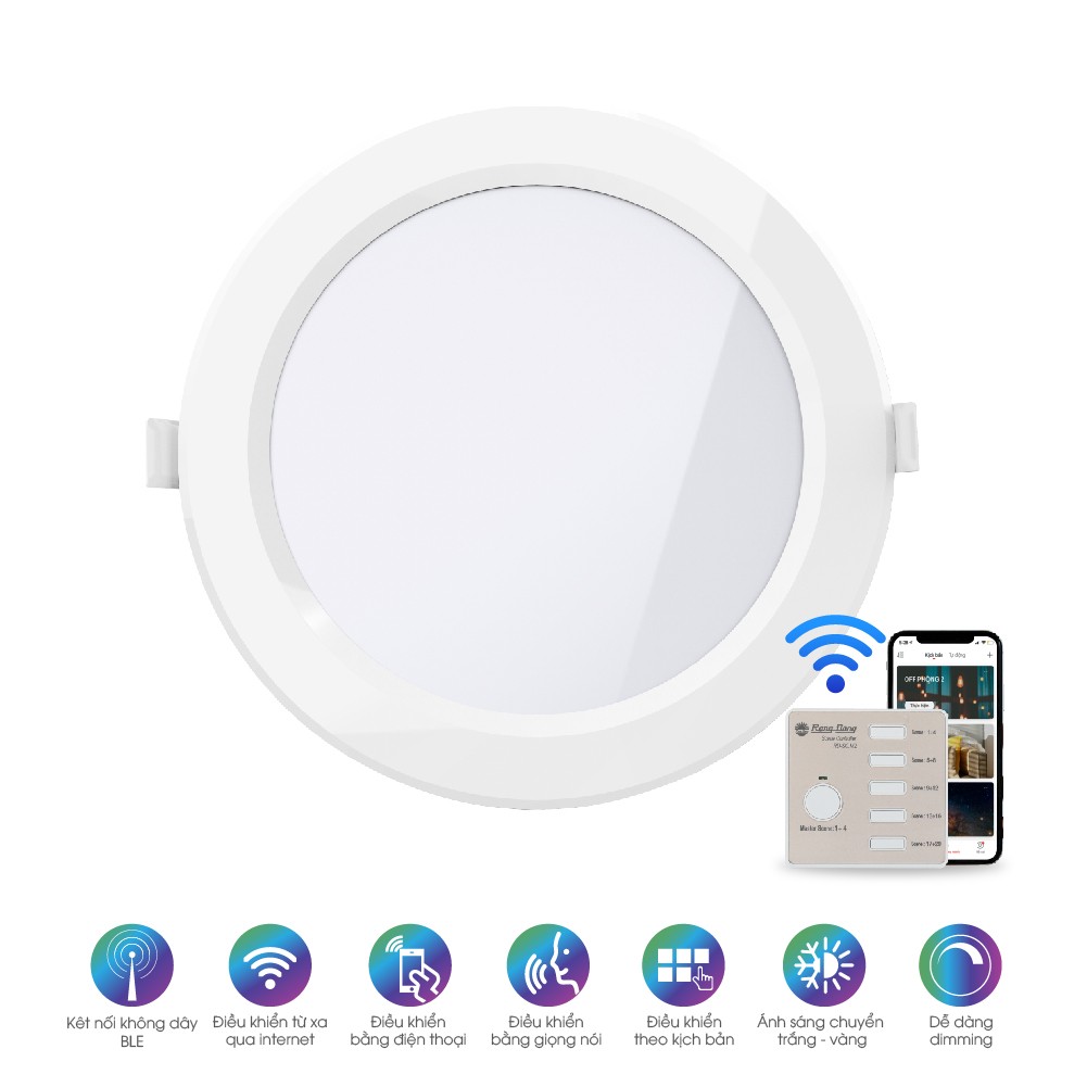 Đèn LED panel tròn đổi màu PT04.BLE 110/9W Bluetooth Rạng Đông - Điện ...